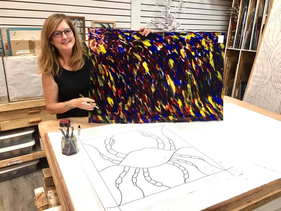 Crab Stained Glass Creation - Michaelé Rose Watson